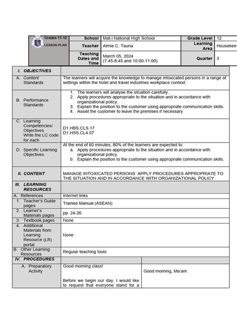 Detailed Lesson Plan For Shs Pdf Learning Behavior Modification