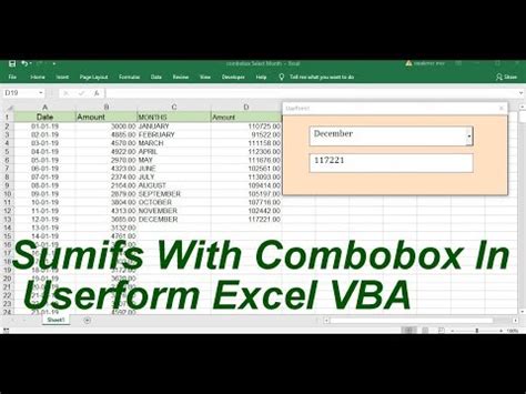 Sumifs With Combobox In Userform Excel VBA YouTube