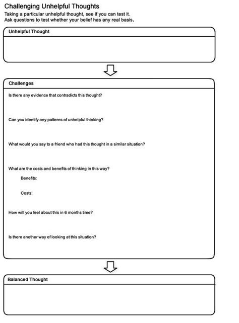 Common Thinking Errors Worksheet Printable PDF Template