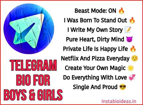 240 Best Telegram Bio For Boys And Girls Telegram Bio Ideas 2024