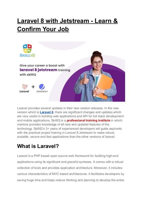 Laravel 8 With Jetstream Learn And Confirm Your Job