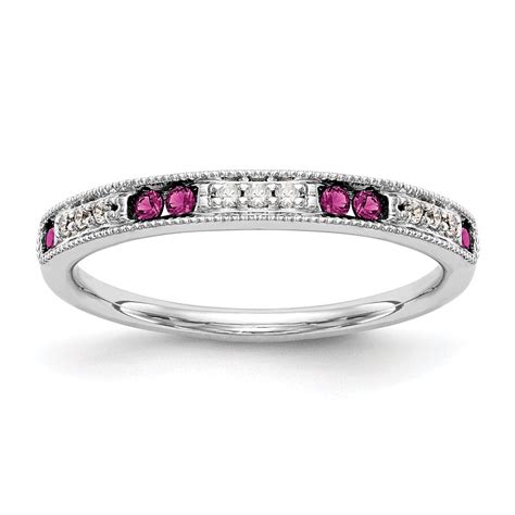 14k White Gold Real Diamond Wruby Band Rm3367b Ru 005 Waa Goldia