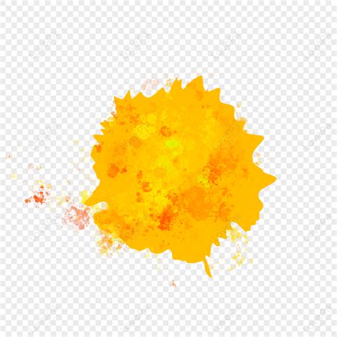 노란색 스플래시 안료 물감 일러스트노랑무늬수채화 Png 일러스트 무료 다운로드 Lovepik