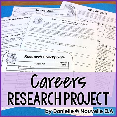 Helpful Career Research Project Nouvelle Ela Teaching Resources
