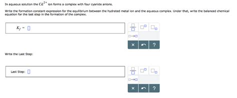 Solved 2 In Aqueous Solution The Cd Ion Forms A Complex
