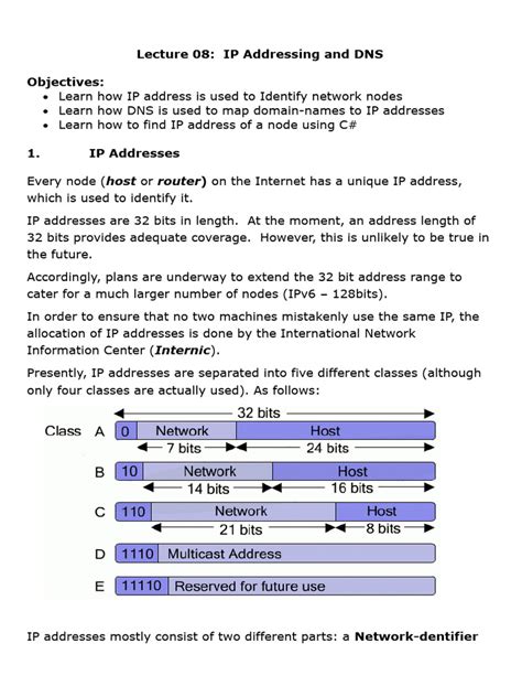 Lect08 Ip Addressing And Dns Download Free Pdf Domain Name System
