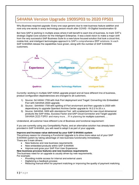Sap S 4hana Upgrade To 2020 Fps01 16845247120000 Pdf Innovation Linux