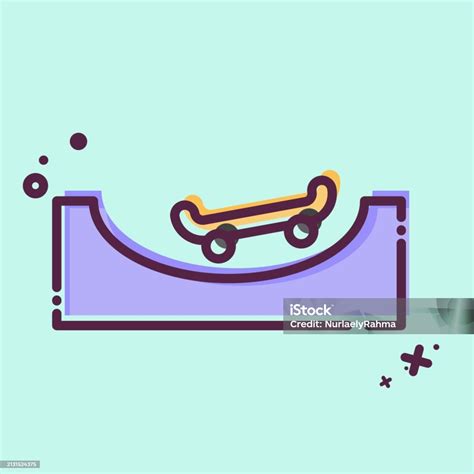 아이콘 램프 스케이팅 기호와 관련이 있습니다 Mbe 스타일 심플한 디자인 일러스트레이션 경사로에 대한 스톡 벡터 아트 및 기타