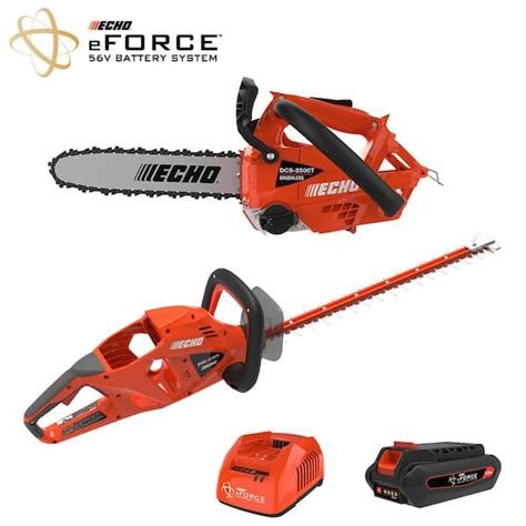 Echo V Cadhaa Eforce In Volt Cordless Battery Chainsaw And Hedge Trimmer Combo Kit With