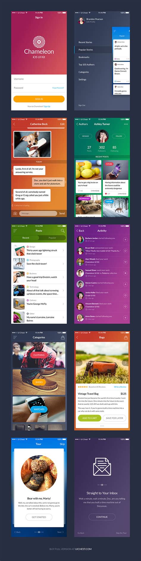 Chameleon UI Kit Free Sample GraphicBurger