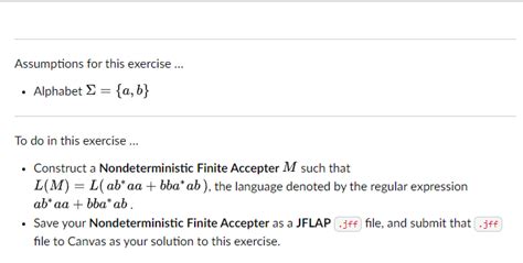 Solved Assumptions For This Exercise Alphabet Σ {a B}to