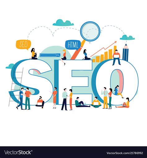 Seo Search Engine Optimization Keyword Research Vector Image