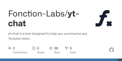Github Fonction Labsyt Chat Summarize And Chat With A Bot About A Youtube Video