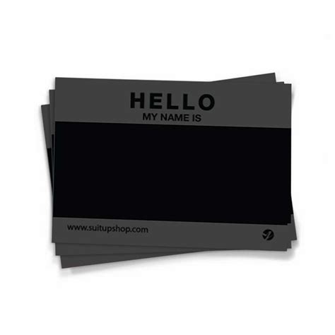 Hello My Name Is Stickers St Zwart Suitup Art Supplies