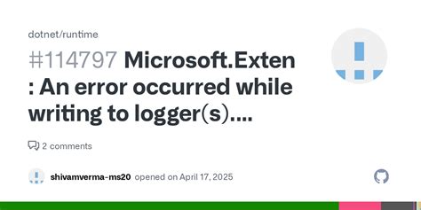 Microsoftextensionslogging An Error Occurred While Writing To Loggers Value Cannot Be
