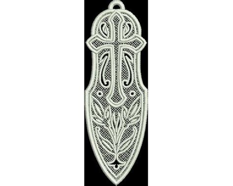FSL Cross Bookmark Machine Embroidery Design Freestanding Lace Religious Bookmark Embroidery