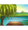 River And A Tree In Beautiful Nature Royalty Free Vector