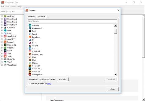 Search Your Favorite Development Language Docset Offline