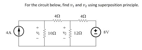 solved for the circuit below find v1 and v2 using
