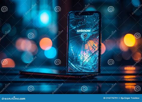 Shattered Phone Displaying Unknow Scam Messages Illustrating Risks Of