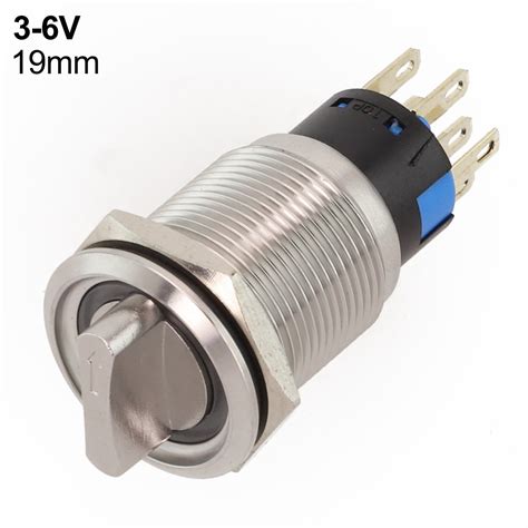 Btoer 19mm Rotary Switch Latching 3 Positions 2no 2nc 3 6v Push Button