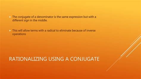 Dividing Radicals Using Conjugates Ppt