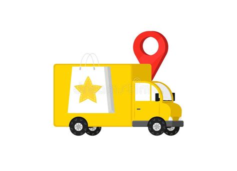 Abstract Illustration Of Truck And Geolocation Tag Stock Vector