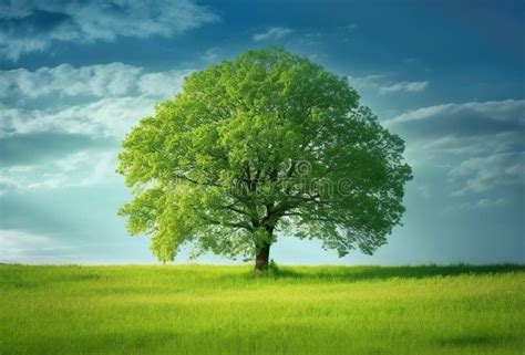 Lone Green Tree Clouds Stock Illustrations 199 Lone Green Tree Clouds