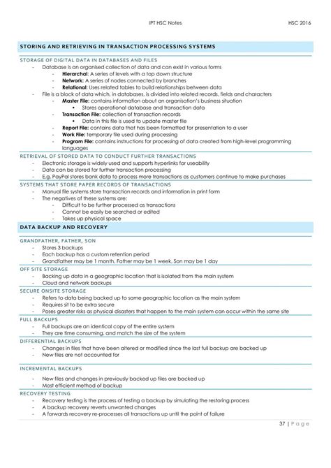 Information Processing Technology Hsc Notes Information Processes And Technology Year 12 Hsc
