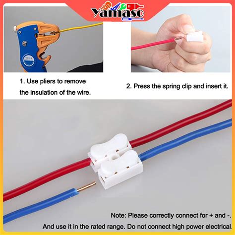 Cod 50 Pcs Electric Lamp Wiring Quick Terminal Two Position Push Type Wire Connector Quick