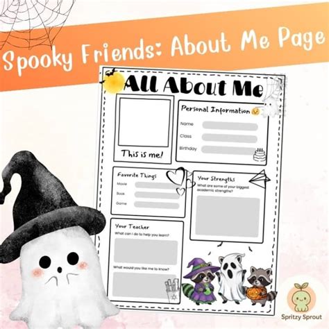 Halloween All About Me Simple Writing Worksheet By Spritzy Sprout