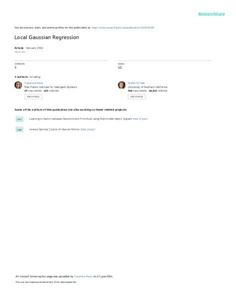 Pdf Local Gaussian Regression