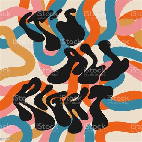 레트로 그래픽 히피 디자인 일러스트 펑키 쾌활한 글꼴입니다 모든 것이 정상입니다 메시지 문구 시계 글자 포스터 또는 스티커 재미있는 빈티지 인쇄 글꼴 벡터 영감을 주는