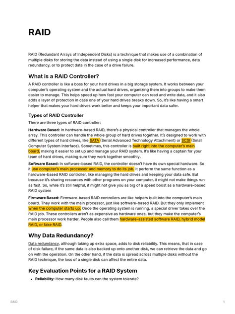 unit 1 raid levels pdf