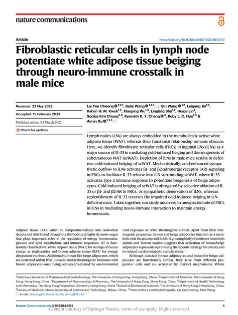 Pdf Fibroblastic Reticular Cells In Lymph Node Potentiate White
