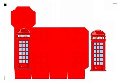 Printable British Phone Box Template