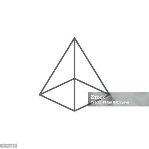 기하학적 인물 사각형 기반의 피라미드 외곽선 아이콘 기하학적 그림 그림 아이콘의 요소입니다 기호와 기호는 웹 로고 모바일 앱 Ui Ux에 사용할 수 있습니다 0명에 대한