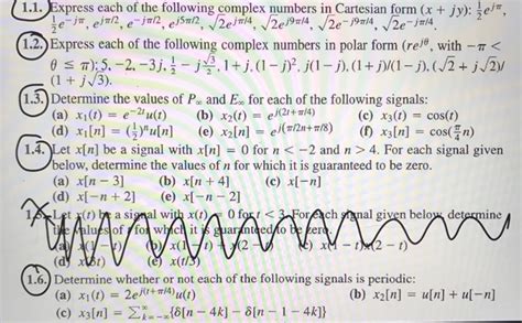 Solved U 1 1 Express Each Of The Following Complex Numbers Chegg