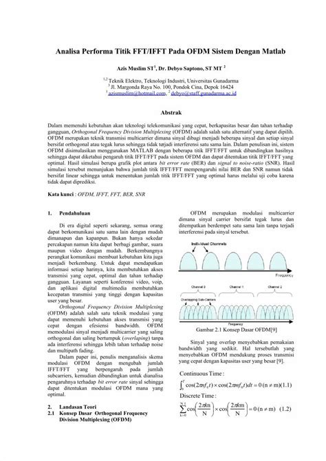 Pdf Journal Azis Muslim Fft Performance Ofdm Analysis Using