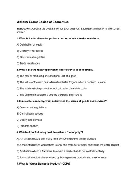 Midterm Exam Economics Pdf
