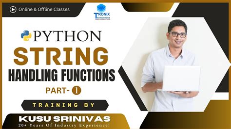 String Handling Functions In Python Python Strings Tronix Technologies Python Youtube