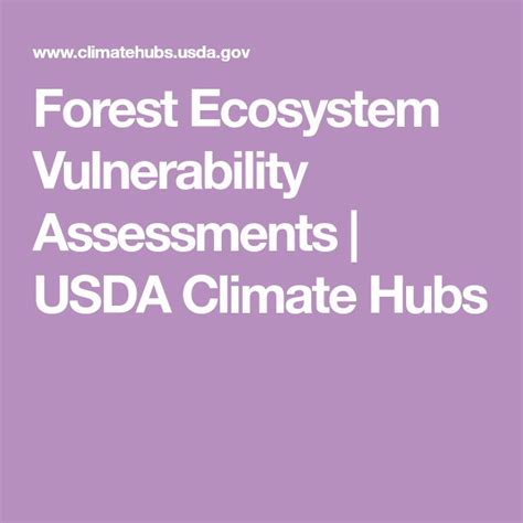 Forest Ecosystem Vulnerability Assessments Usda Climate Hubs Forest