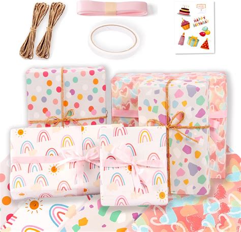 Zcoins 8 Sheets 70x50cm T Wrapping Paper With Hanging Tags Strings