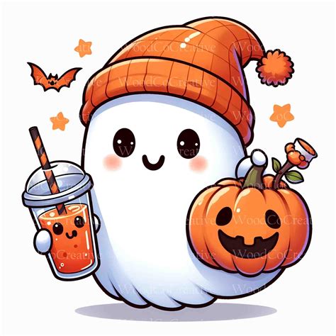 Cute Ghost Png Halloween Png Coffee Png Bougie Png Bougie Ghost Png