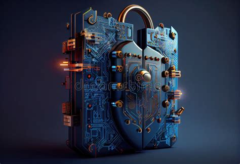 Cyber Security Lock Internet Technology Concept Of Cybersecurity And Data Privacy Stock