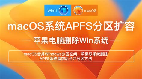 macOS系统APFS分区扩容 苹果电脑删除Windows系统 macOS合并Windows分区空间 黑苹果双系统删除 APFS硬盘分区前后合并分区操作方法 YouTube