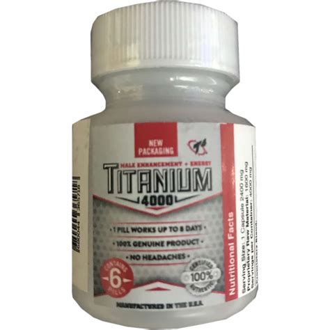 Titanium 4000 Men Sexual Supplement Enhancement Pills Bottle Rhino Platinum 7
