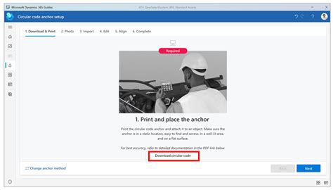 Dynamics 365 Guides에서 원형 코드 앵커를 사용하여 가이드 고정 Dynamics 365 Mixed Reality Microsoft Learn