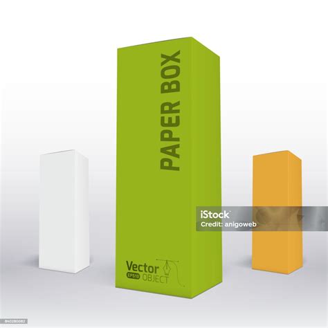 패키지 백색 상자 긴 디자인 3d 벡터 일러스트 레이 션 세트 앞줄에 대한 스톡 벡터 아트 및 기타 이미지 앞줄 가리기