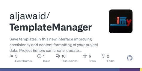 Github Aljawaidtemplatemanager Save Templates In This New Interface Improving Consistency